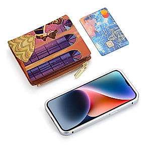 KBVWHW Cartoon Animation Faux Leather Wallet |Beauty and The Beast Wallet | TV Movie Lover Gifts Birthday Graduation Inspirational Gifts for Daughter Girls (beauty 2)