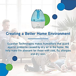 Pure Guardian H910BL Ultrasonic Cool Mist Humidifier, 14 Hrs. Run Time, 210 Sq. Ft. Coverage, Small Rooms, Quiet, Filter Free