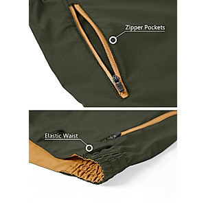 MAGNIVIT Men's Casual Hiking Travel Shorts Lightweight Quick Dry 3/4 Capri Shorts with Pockets Army Green