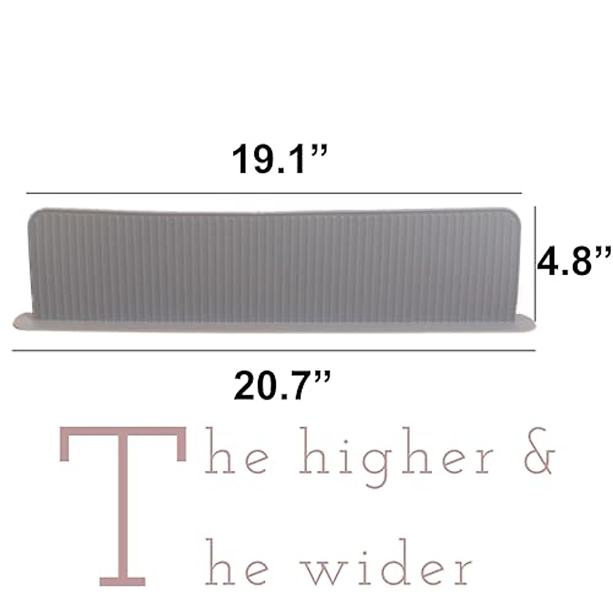 Jovely Grey Silicone Splash Guard, Water Splatter Screen for Kitchen, Bathroom & Island, The Whole Floor Absorption Surface, Premium Kitchen Accessories (19.1L x 1.8W x 4.7H inches)