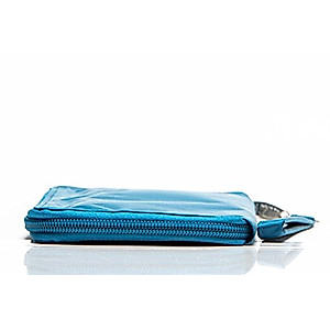 Big Skinny Women's Panther Clutch Slim Wallet, Holds Up to 40 Cards, Ocean Blue
