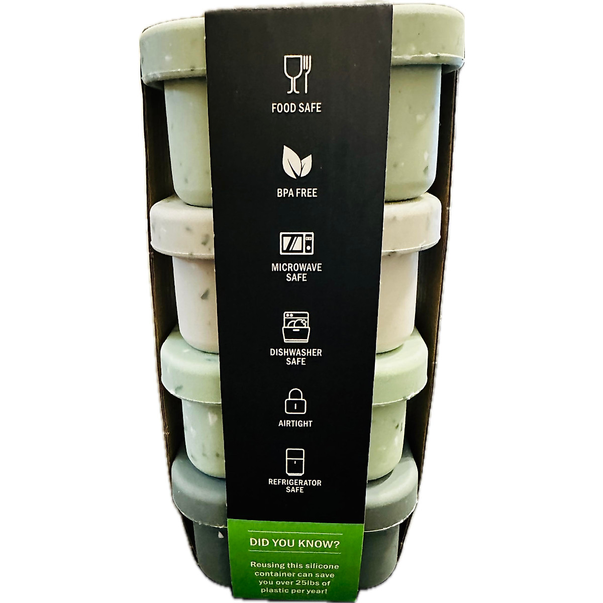 GOURMET KITCHEN SILICONE CONDIMENT CONTAINER SET (GREEN)