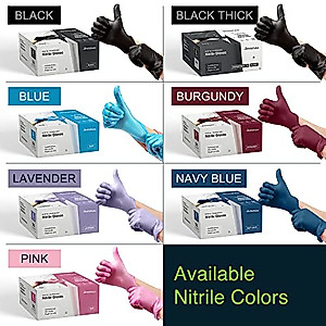 Black Gloves Disposable Latex Free Medium, 50 Count - Medical and Dental Grade Surgical Gloves - Powder Free Nitrile Gloves Medium - 3 Mil Thickness
