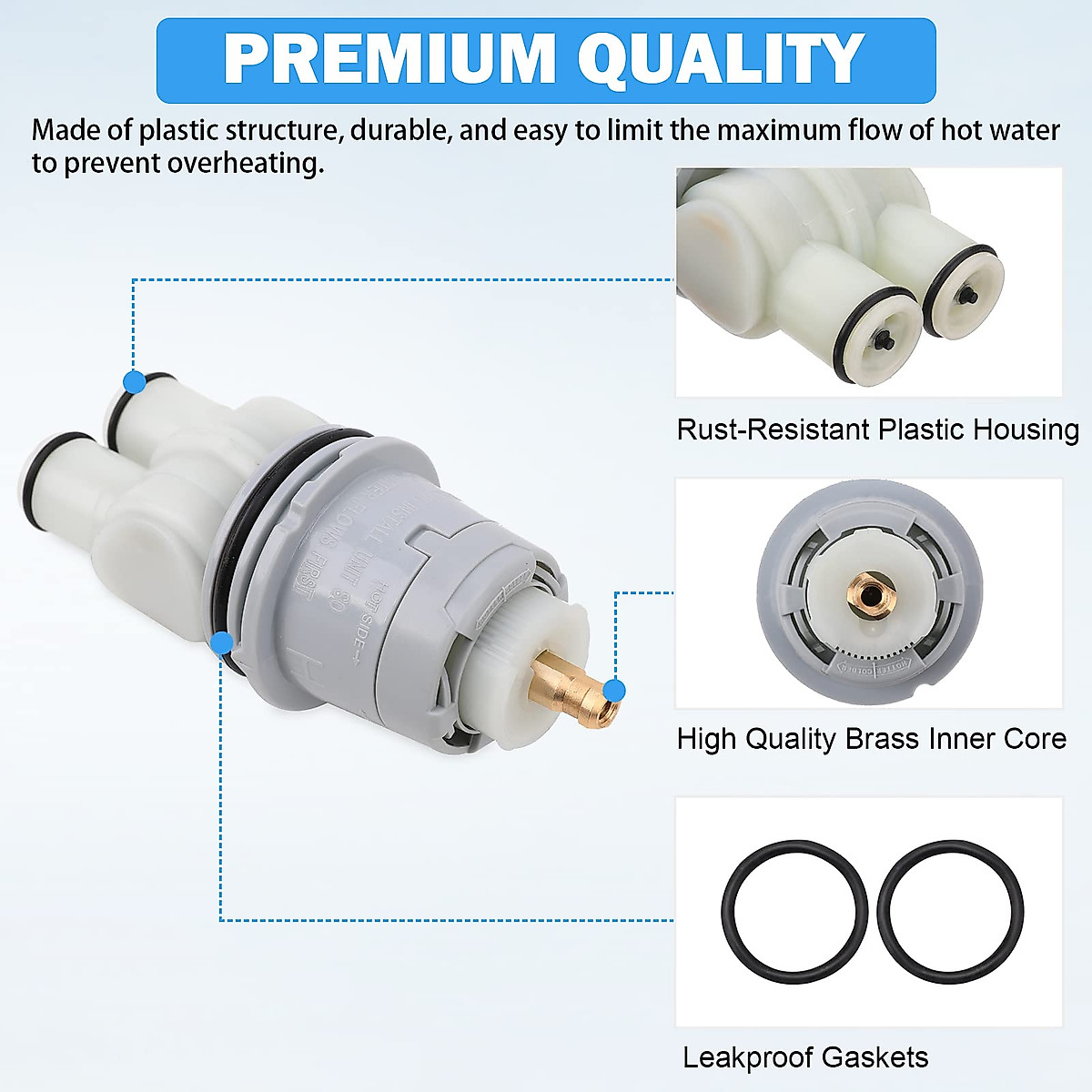 RP46074 Delta Shower Valve Cartridge Compatible with Delta 13/14 Series Bath Tub Shower Faucet Single Handle Universal Shower Valve Cartridge Repair Assembly Replacement Monitor Cartridge Parts