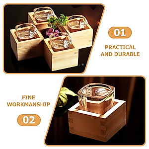 Cabilock Wood Cup Cup Wooden Sake Cups Masu Japanese Hinoki Wood Saki Cup Box Masu Sake Cups Traditional Tea Cups Decorative Drink Teaware For Sake Tea Sake Serving Wood Cups Wood Wood Cups