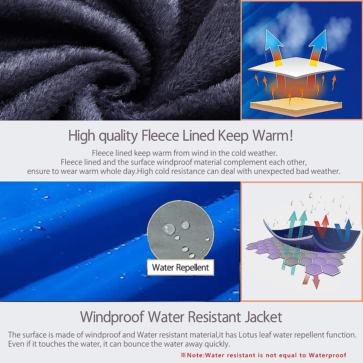 BIYLACLESEN Outdoor Jacket Winter Warm Jacket Hiking Jacket Camping Jackets Snow Jacket Ski Jacket With Hood Fleece Jacket Anorak Jacket