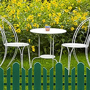 Sunnyglade 12 Pack Garden Edging Decorative Border Recycled Plastic Landscape Garden Fence Flexible No-Dig Spikes,Dark Green