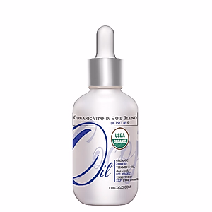 Dr Joe Lab Vitamin E Oil for Skin, Organic Vitamin E Oil for Hair, Face, Liquid Vitamin E, Vitamin E Body Oil, 100% Pure Natural Cold Pressed Unrefined, Moisturizes & Nourishes, Non GMO - 1 Oz