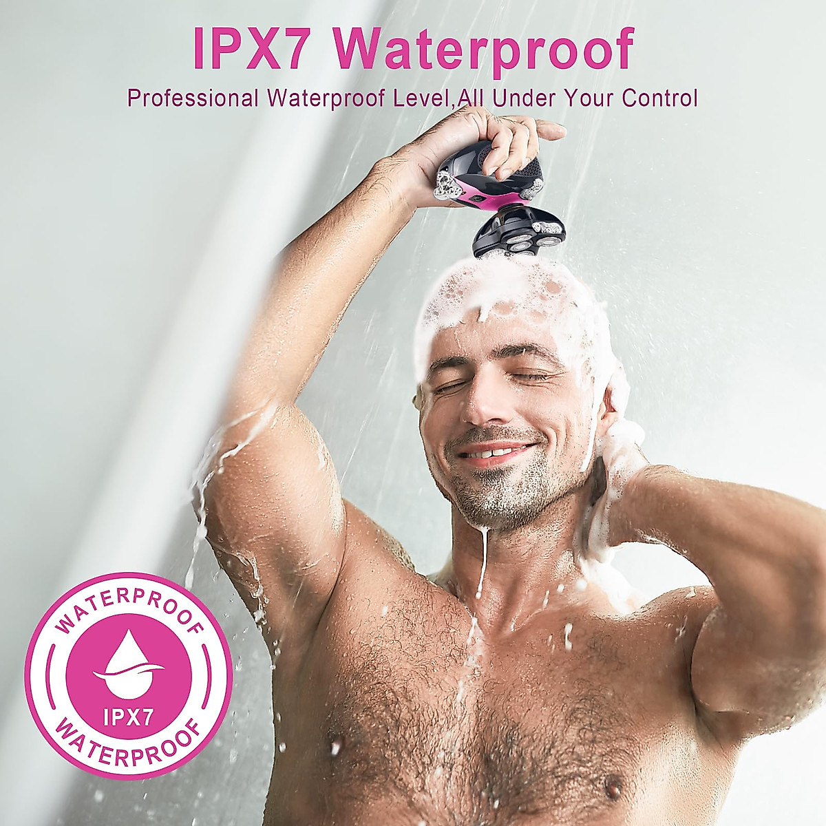 Telfun Shaver Replacement Blades, 7 Heads Beard Cutter Replacement Blade Easy Install Electric Razor Shaver Head for Bald and Face