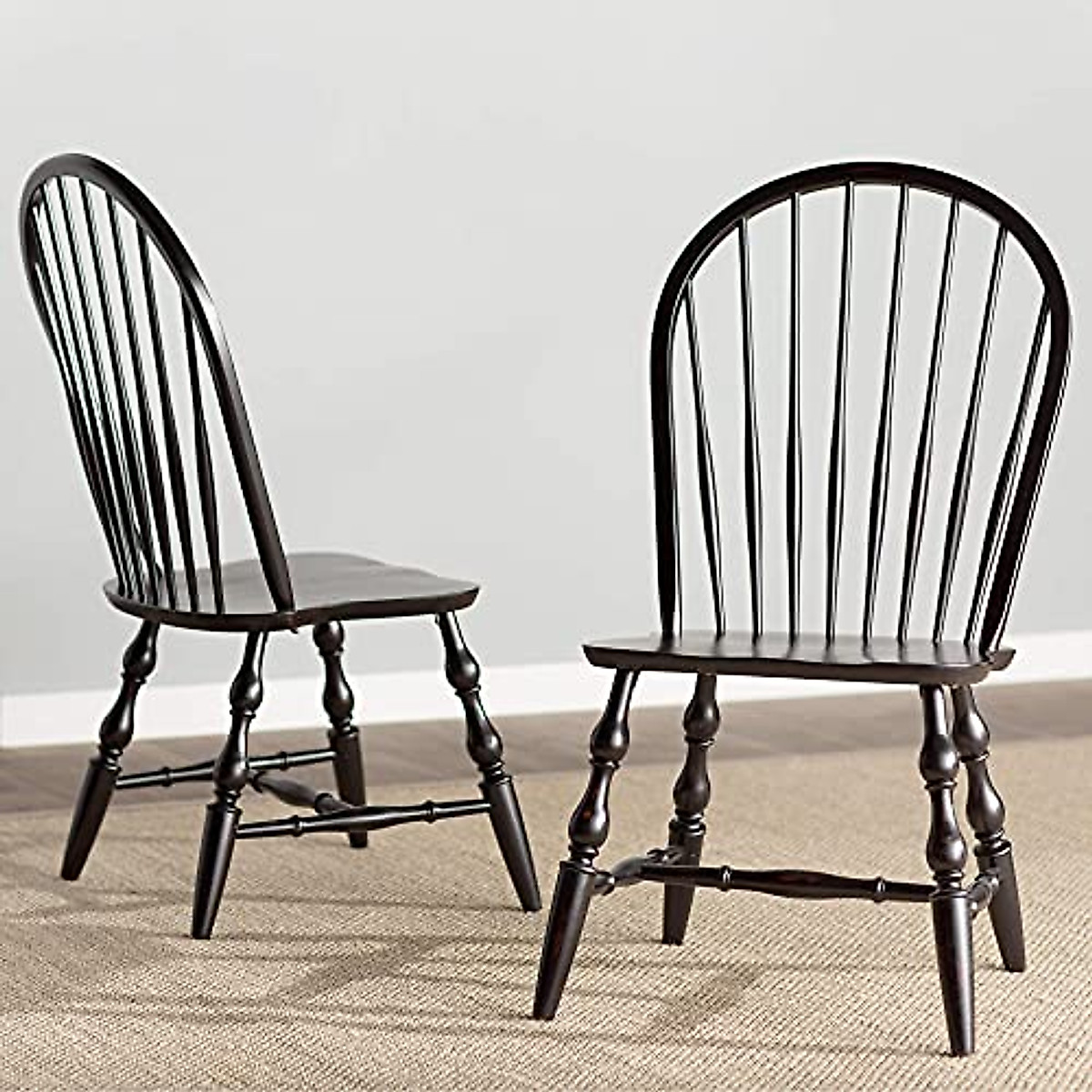 Sunset Trading Windsor Dining Chair Set, 41", Antique Black