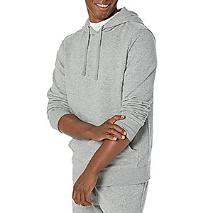Amazon Essentials Men's Lightweight Long-Sleeve French Terry Hooded Sweatshirt (Available in Big & Tall), Grey Heather, Medium