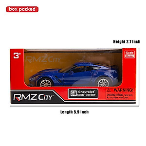 RMZ City 1:36 Compatible for Diecasting Alloy Car Model Chevrolet Corvette Toy Car, Pull Back Vehicles Toy Car for Toddlers Kids Boys Girls Gift Blue