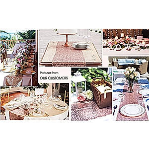 Sequin Table Runners Rose Gold- 12 X 108 Inch Glitter Rose Gold Table Runner-Rose Gold Party Supplies Fabric Decorations for Holiday Wedding Birthday