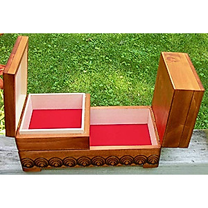 Traditional Handmade Polish Wooden Sewing Keepsake Box