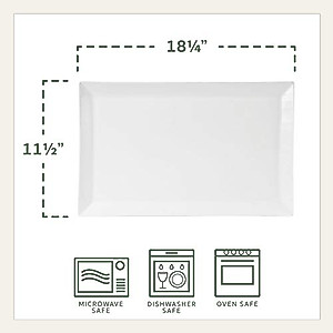 Everyday White by Fitz and Floyd Everyday Serving Platter, 18-Inch
