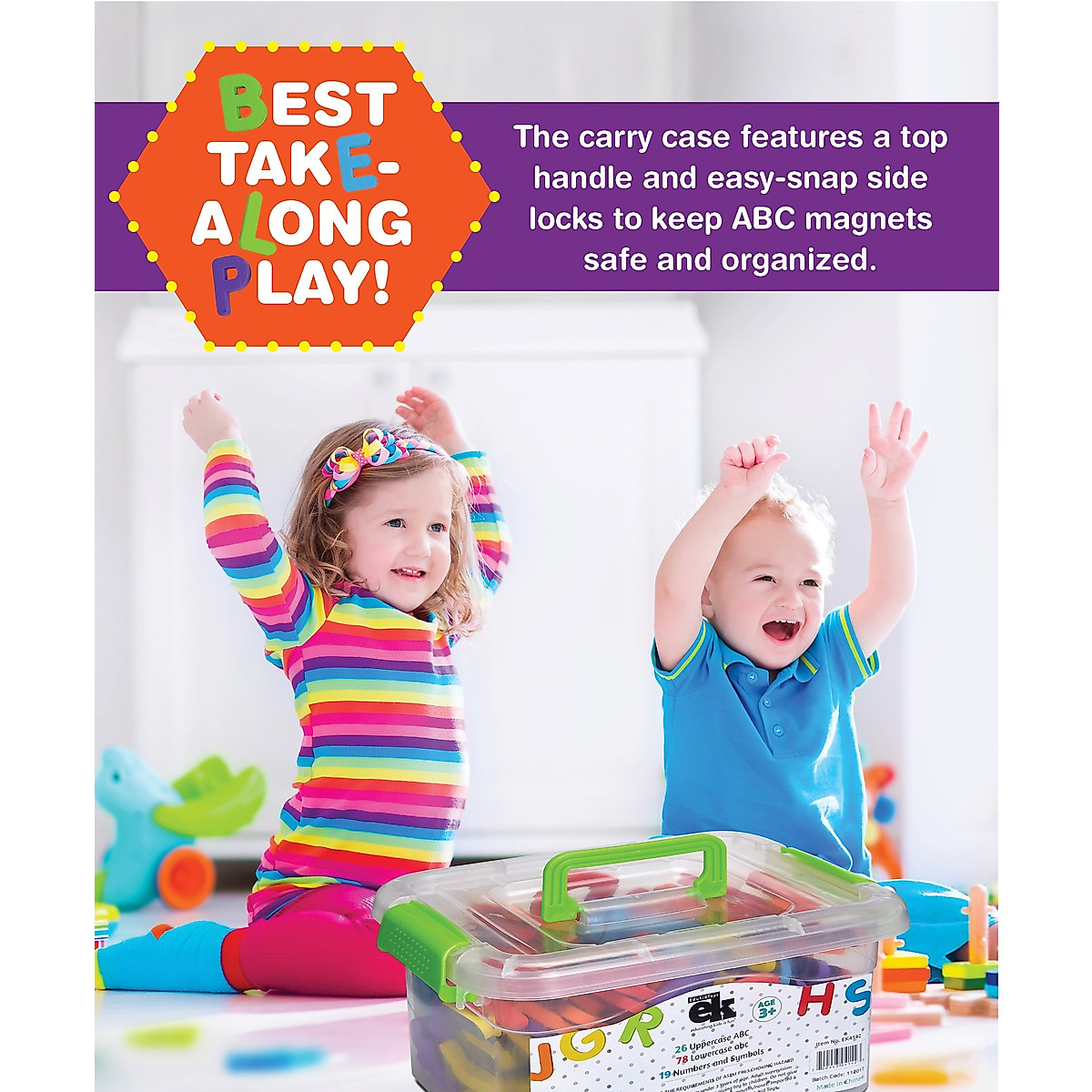 Magnetic Foam Letters and Numbers Premium Quality ABC, 123 Foam Alphabet Magnets | Educational Toy for Preschool Learning, Spelling, Counting in Canister