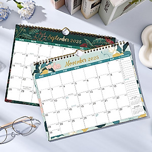 2025-2026 Calendar - Wall Calendar 2025-2026, Jul.2025 - Dec.2026, 8.5" x 11", 2025-2026 Wall Calendar with Twin-Wire Binding, Hanging Hook, Unruled Block - Engraved Art Floral