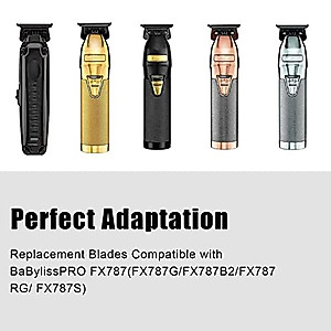 FX707B2 DLC Replacement Blades Compatible with BaBylissPRO Hair Trimmers FX787 and LoPROFX Trimmers FX726,2 Pack