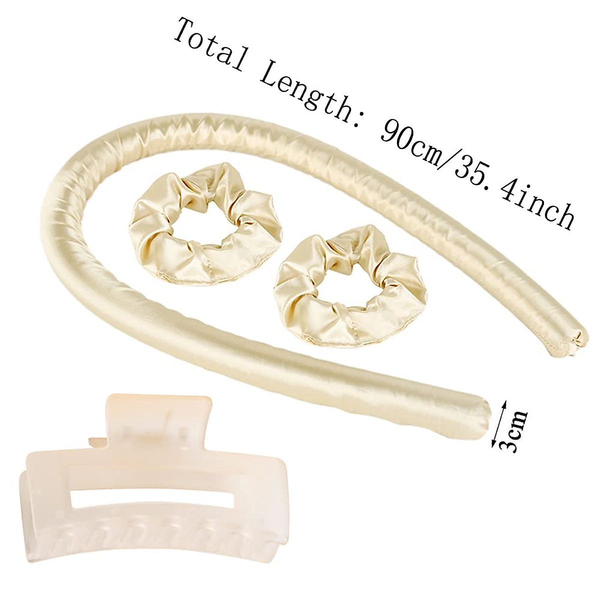 Heatless Hair Curlers for Long Hair To Sleep In Overnight No Heat Silk Curlers Headband Heatless Curling Rod Headband Soft Foam Hair Rollers Curling Ribbon Rods for Natural Hair with Clip