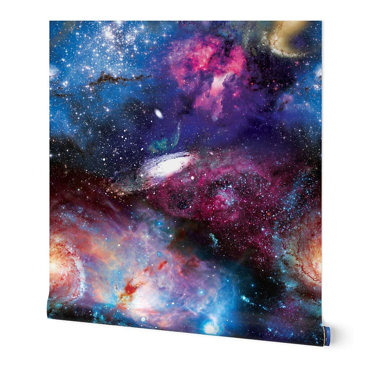 Peel & Stick Wallpaper Swatch - Galactic Dreams Galaxy Outer Space Nebula Night Sky Stars Science Cosmos Custom Removable Wallpaper by Spoonflower