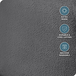 Bare Home Super Soft Fleece Fitted Sheet - Full Size - Extra Plush Polar Fleece - Deep Pocket - All Season Cozy Warmth (Full, Grey)