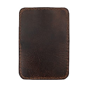Hide & Drink, Leather Minimalist Card Holder, Holds Up to 4 Cards, Travel Organizer, Accessories, Handmade Includes 101 Year Warranty :: Bourbon Brown