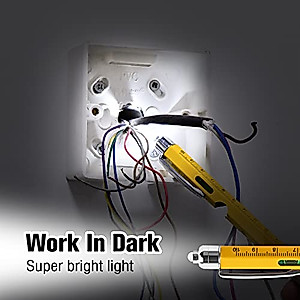 SIMGOAL 9 in 1 Multi-tool Pen-Yellow,Unique Gifts for Dad-Ruler, Level, LED Light, Ballpoint pen, Flat/Phillips Screwdriver, Bottle opener and stylus.