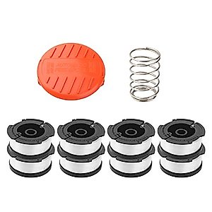 Hechuang 9 Pack Weed Eater Spool Spool Replacement for Black+Decker AF-100 String Trimmers,30ft 0.065" Line String Trimmer Replacement Spool, (8 Replacement Spool, 1 Trimmer Cap, 1 Pack Spring)