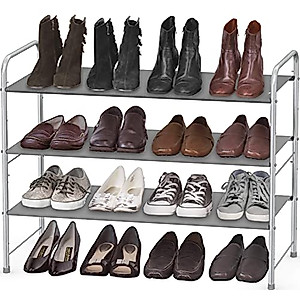 Simple Houseware 3-Tier Shoe Rack Storage Organizer, Grey