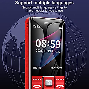 ASHATA Big Button Mobile Phone for Elderly, Upgraded GSM Unlocked Senior Cell Phone with SOS Emergency Button and Torch, Dual Card Dual Standby, Loud Voice, 6800mah Battery(Red)