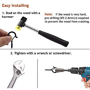 Zzbety 20 PCS Q-Hanger Screw Hooks with Safety Buckle Design Christmas Lights Hanger Hooks Outdoor Wire Fairy Lights and String Lights, Easy to Release, Include 1 Wing Nut Driver