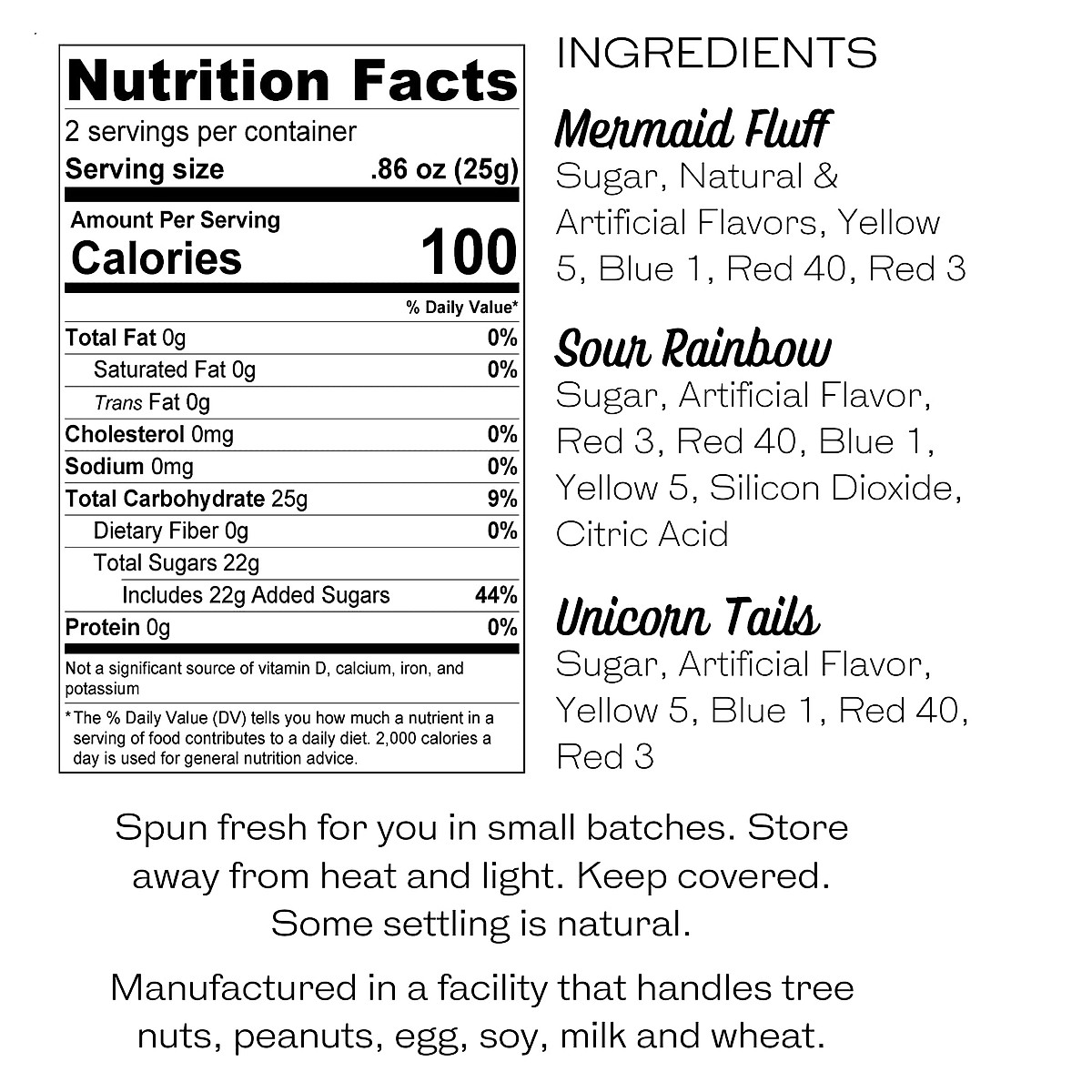 Hello Kitty Cotton Candy (Gift Set of 3) Sour Rainbow, Unicorn, Mermaid Fluff - Unique ideas for Holidays, Birthdays, Gag Gifts, Party Favors…