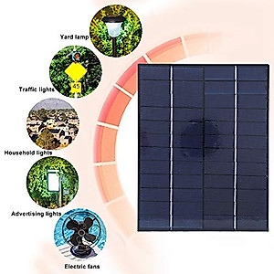 SPYMINNPOO 5.5W 12V Solar Panel, Polycrystalline Silicon Solar Board 5521DC Output for Patio Lawn Garden Outdoor Use Sportinggoods Other Mountaineering Camping Supplies