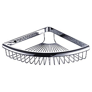 Shower Caddies Corner Shelf for Bathroom Brass Basket Organizers and Storage Shampoo Soap Holder Polished Chrome