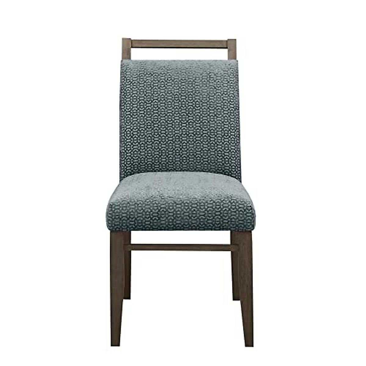 Madison Park Elmwood Dining Chair Set of 2-Cut Velvet Upholstered Backrest, Foam Seat Cushion Modern Kitchen Furniture, Reclaimed Grey Finished Solid Wood Legs, 38.5" H, Blue