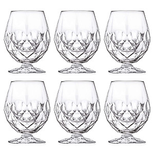 Barski Brandy Glass - Sherry - Cognac - Snifter - Stemless Goblet - Set of 6 Glasses - Non Leaded Crystal Glass - Great for Spirits - Whiskey - Bourbon - Liquor - Wine - 18 oz - Made in Europe