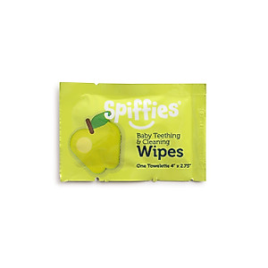 Spiffies Baby Oral Care Tooth Wipes - Gum & Teeth Wipe Tissues for Teething Relief & Cleaning Infant & Toddler Teeth - Baby Tooth Wipes w/Xylitol for Ages 0-12 Months & Up (Apple, 20 Count, 3 Pack)
