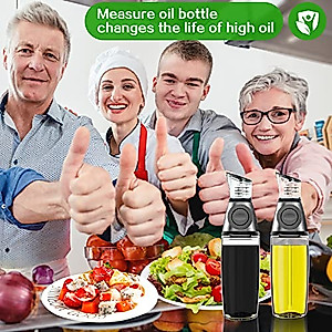 Nemufy Olive Oil Dispenser Bottle for Kitchen with Measurement Scale Cooking Oil and Vinegar Soy Sauce Bottling Clear Glass Oil Bottles Oil Pot Oil Container, 17oz/500ml