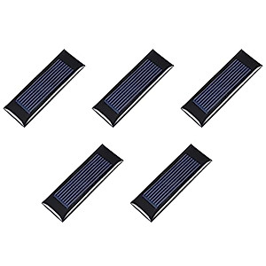 DMiotech 5 Pack 0.5V 100mA 53mm x 18mm Mini Solar Panel Cell for DIY Electrical Power Project