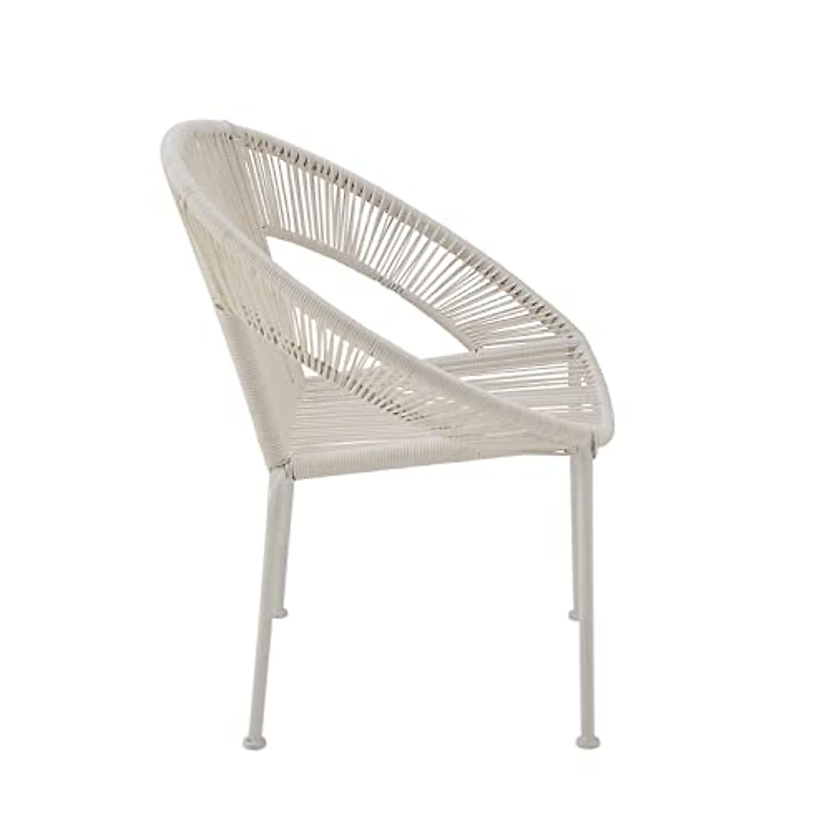 Deco 79 Plastic Rattan Outdoor Chair, 29" x 23" x 30", White