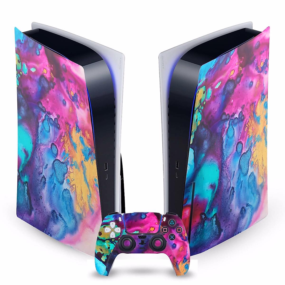 Head Case Designs Officially Licensed Mai Autumn Turquoise Wine Art Mix Matte Vinyl Faceplate Sticker Gaming Skin Case Cover Compatible with Sony Playstation 5 PS5 Disc Console & DualSense Controller