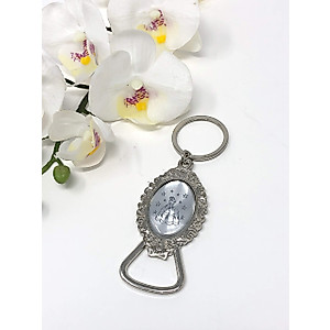Quinceañera Keychain Bottle Opener Favor (12 PCS) - Sweet 15 Mis Quince 15 Birthday Sweet Sixteen Silver Color Metal Key Ring Gift for Guests