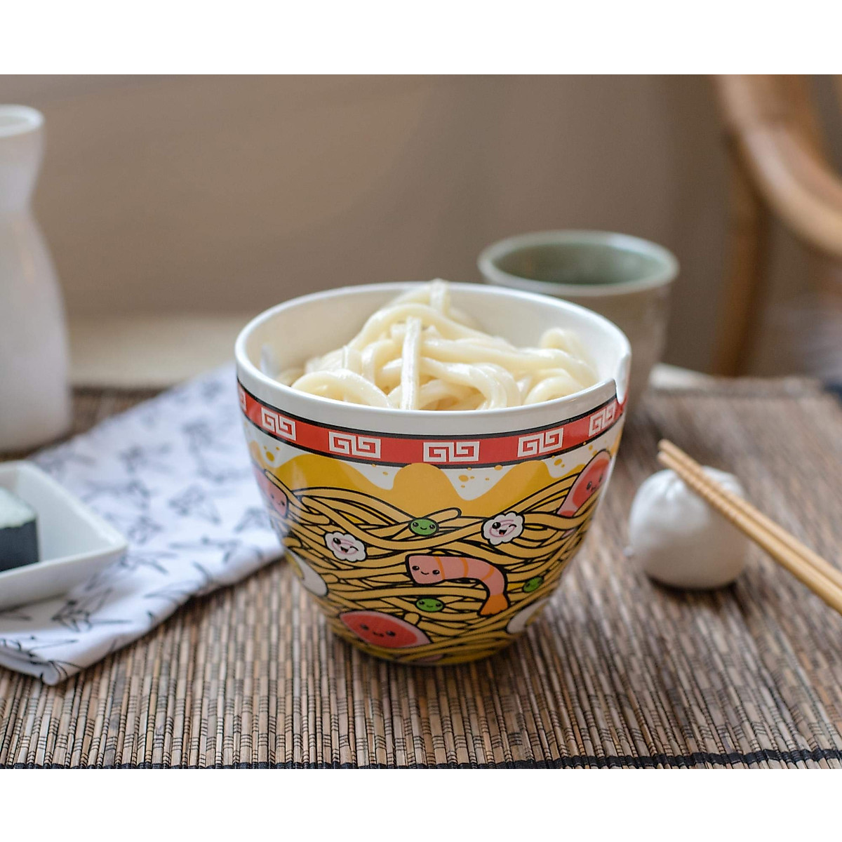 Toynk Sunken Noodles Japanese Dinnerware Set | 16-Ounce Ramen Bowl and Chopsticks
