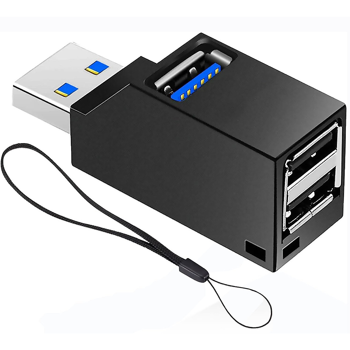 BIANTI USB Hub Splitter 3 Ports Super Speed 5Gbps Extender, 3.0 A Adapter with Lanyard and Safety Helmet, for MacBook Pro/Air, PS4, Laptop, PC, Surface Pro, iMac, Mobile HDD, Keyboard, Mouse