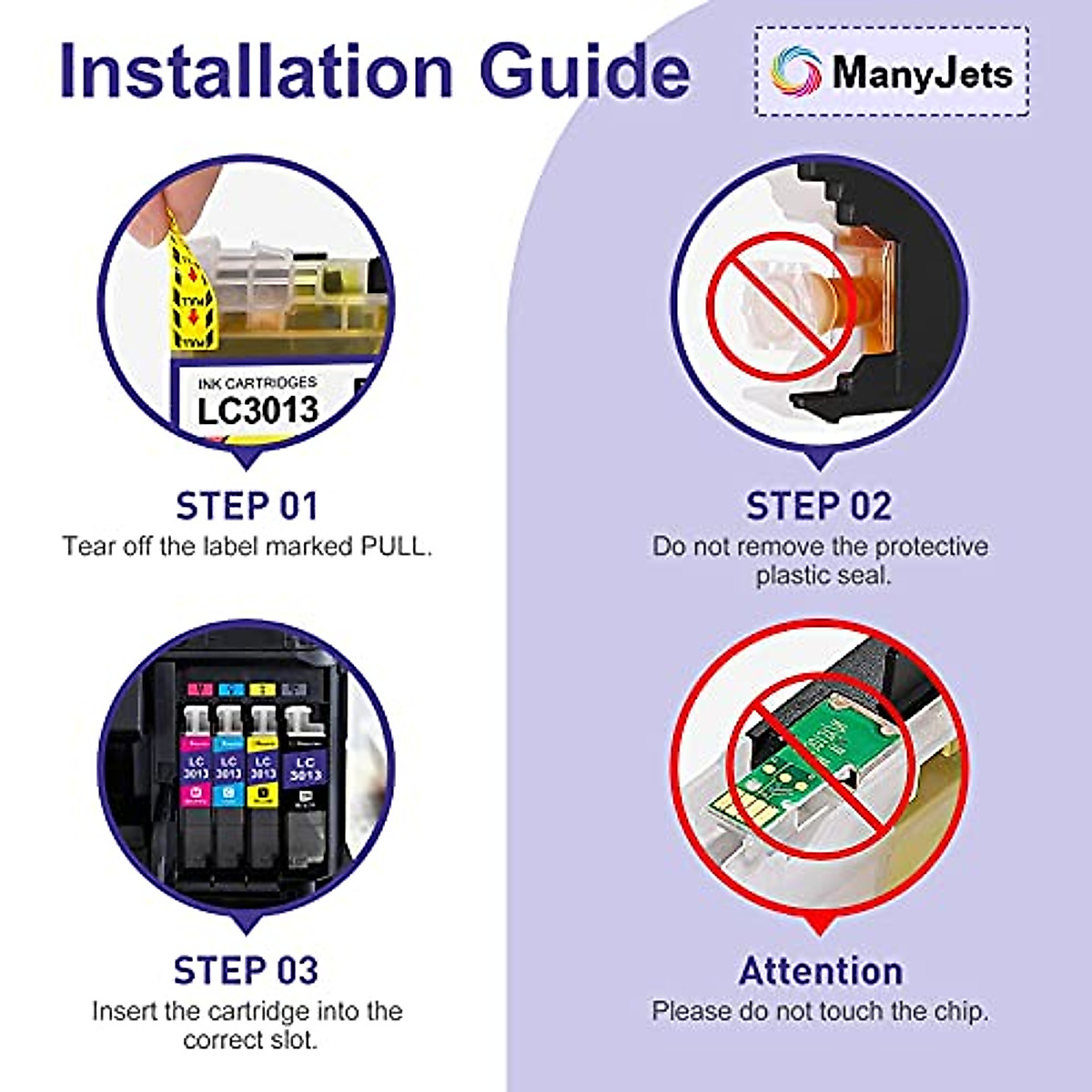 ManyJets LC3013 Compatible Ink Cartridge Replacement for Brother LC3013 LC3011 Work with Brother MFC-J497DW MFC-J895DW MFC-J690DW MFC-J491DW Printer (4 Black, 2 Cyan, 2 Magenta, 2 Yellow, 10-Pack)