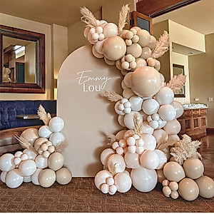 Double Stuffed Neutral Beige And White Sand Balloons Garland Blush Ivory Apricot Balloons Cream White Sand Balloons Arch Kit For Baby Shower Gender Reveal Birthday Boho Party Decorations