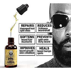 Beard Grooming Kit in Metal Tin - The Beard & The Wonderful 5 Piece Beard Grooming Kit for Men Includes Moustache Wax, Beard Oil, Beard Balm, Pocket-Sized Beard Comb & Beard Scissors | Original Scent