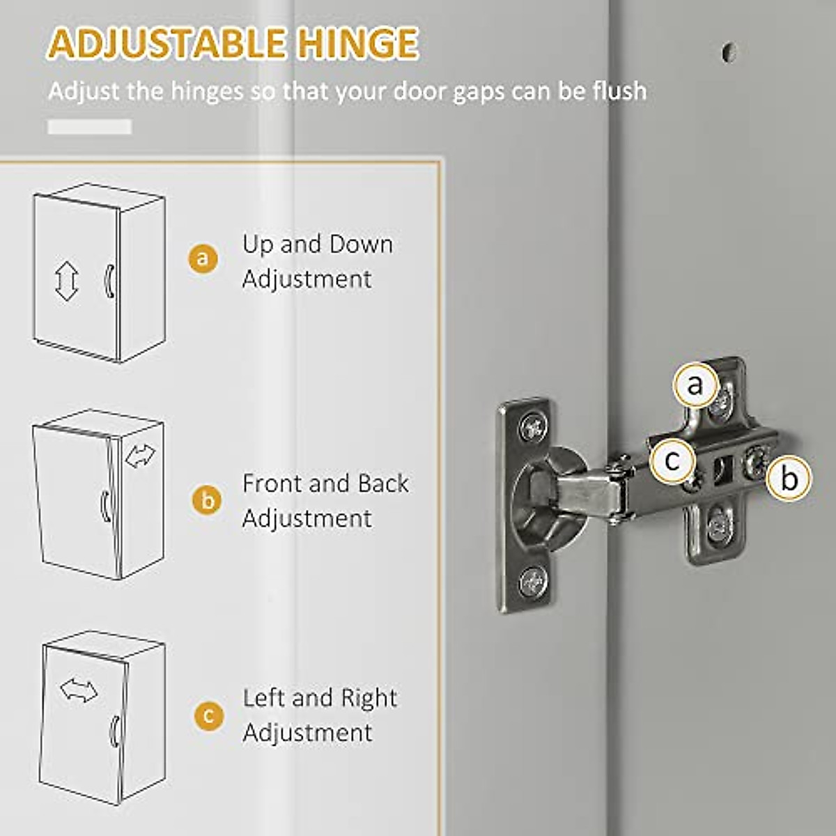 HOMCOM Modern Kitchen Pantry Freestanding Cabinet Cupboard with Doors and Drawer, Adjustable Shelving, Grey
