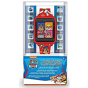 Accutime Kids Nickelodeon Paw Patrol Red Educational Touchscreen Smart Watch Toy for Toddlers, Boys, Girls - Selfie Cam, Learning Games, Alarm, Calculator, Pedometer & More (Model: PAW4275AZ)