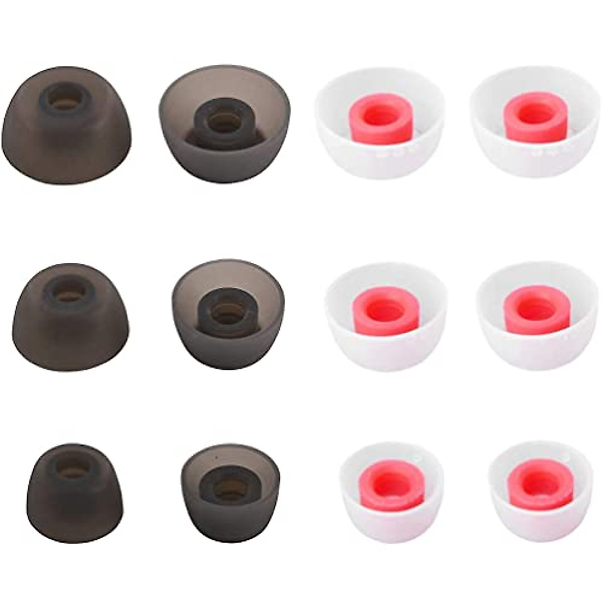 ALXCD Ear Tips Compatible with Jabra Elite 65t 75t 7 Active 7 Pro Elite 3 Elite 4, S/M/L 3 Sizes 6 Pairs Soft Silicone Earbud Tips, Compatible with Jabra 65t 75t Elite 7 Elite 3 Elite 4, Gray/White